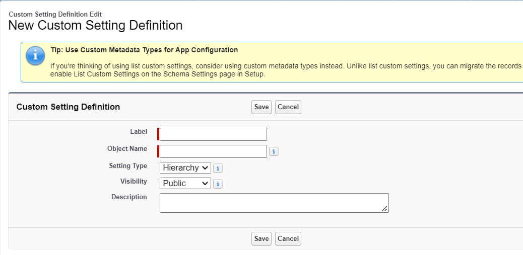 Custom Setting in Salesforce - Let Create An App
