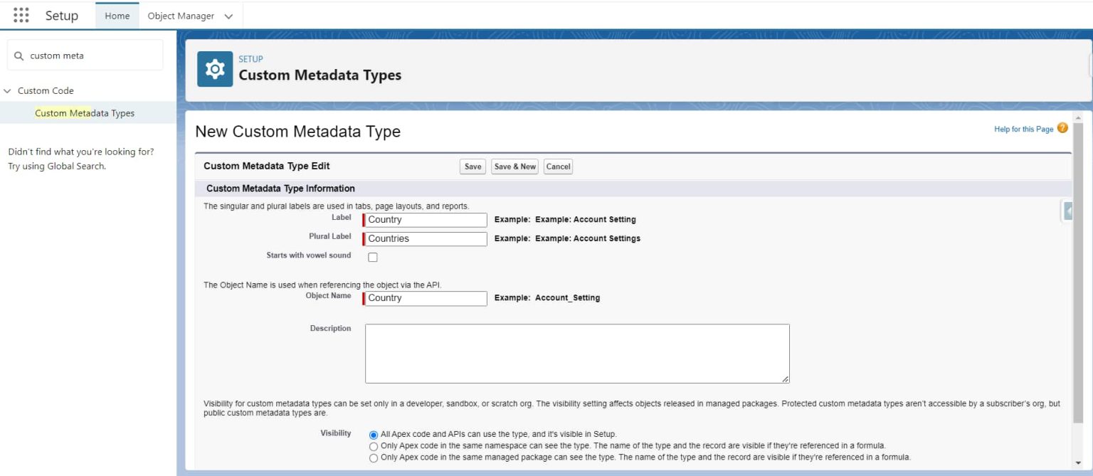 Custom Metadata Types In Salesforce Let Create An App 4734